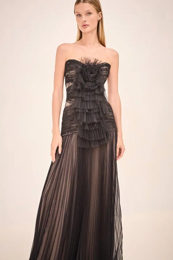 Alexis Seraphina Strapless Gown - Black