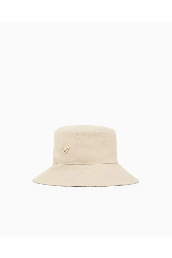 Emporio Armani Canvas Cloche Hat - Natural