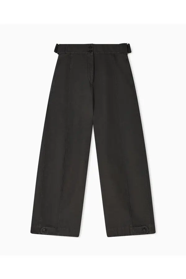 Emporio Armani Garment-dyed Linen-blend Oval-leg Trousers