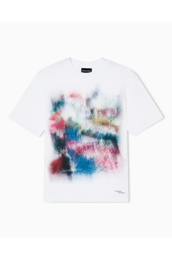 Emporio Armani Lightweight Jersey T-shirt With Print - White
