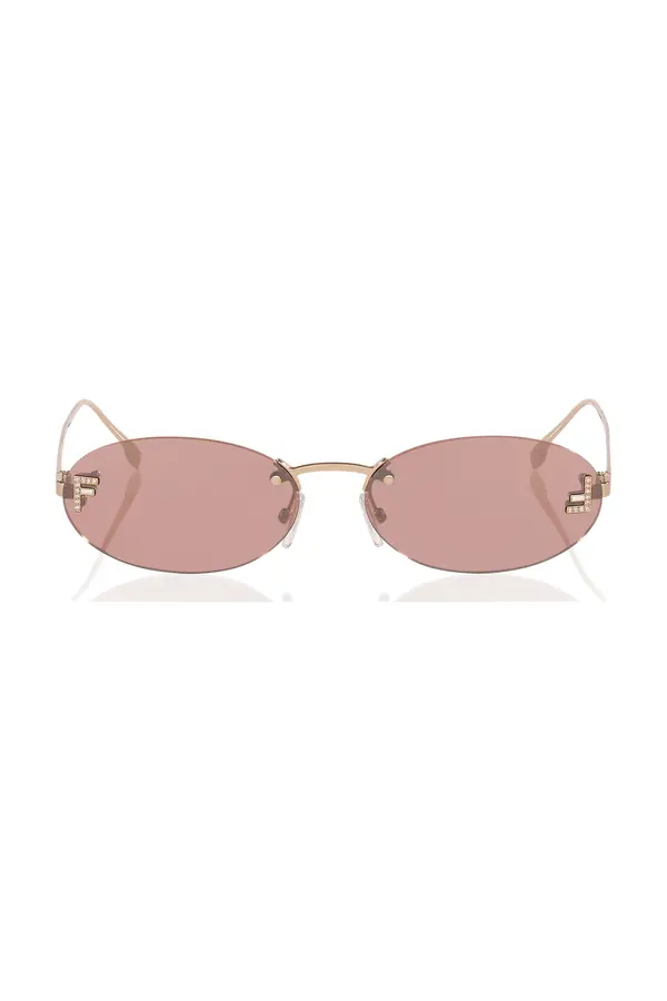 Fendi Sunglasses Oval Rimless Frame