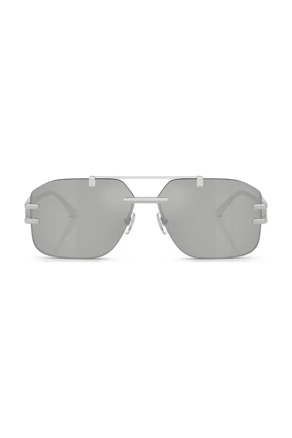 Versace Rimless Square Sunglasses With Adjustable Nosepads