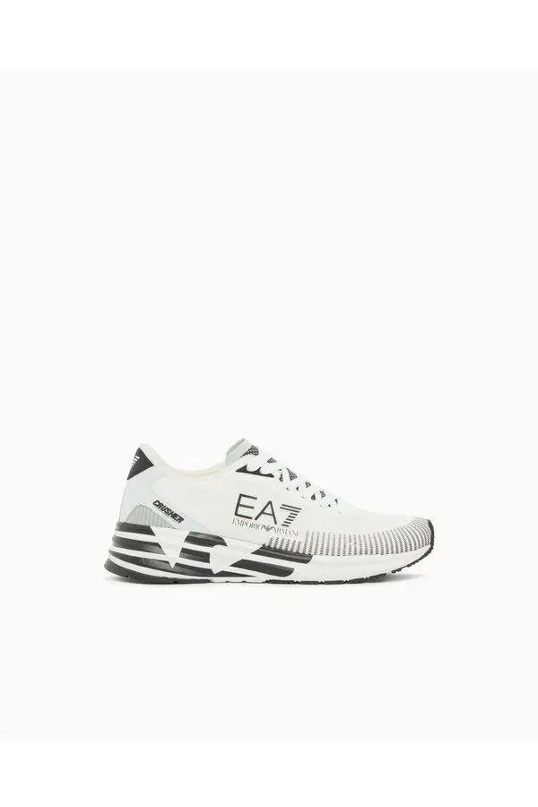 Emporio Armani Crusher Distance Knit 2.0 Sneakers - White