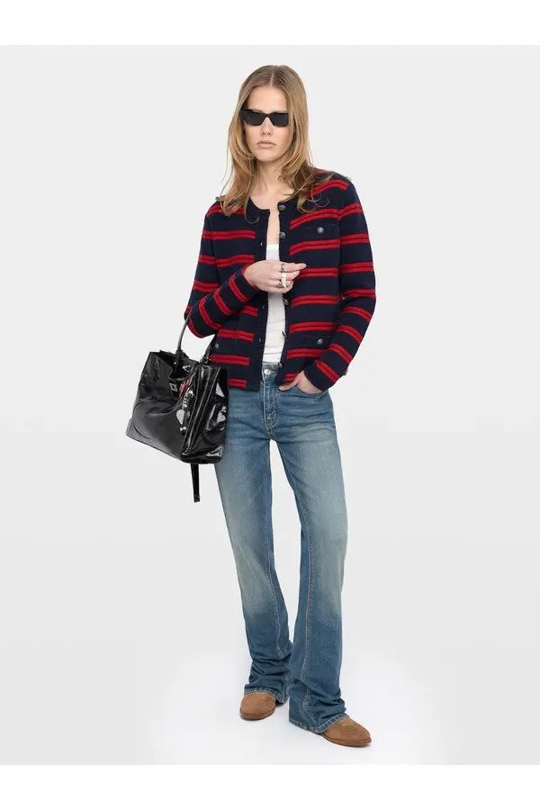 Zadig&Voltaire Striped Wool And Cashmere Cardigan