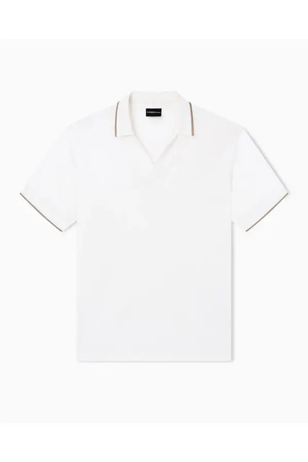 Emporio Armani Regular-fit Polo Shirt In Piqu - White