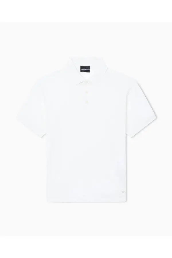 Emporio Armani Us Exclusive Jacquard Jersey Polo Shirt - White