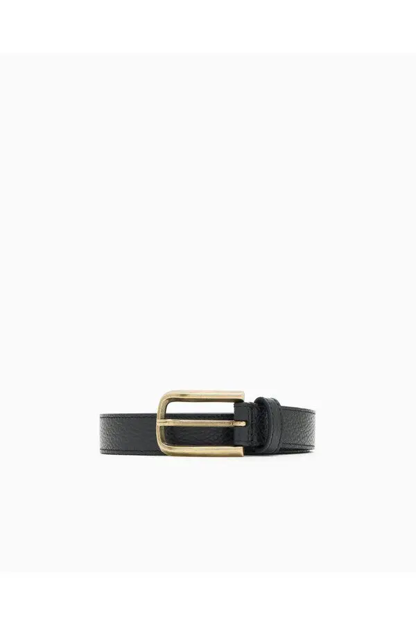 Emporio Armani Palmellato-leather Belt - Black