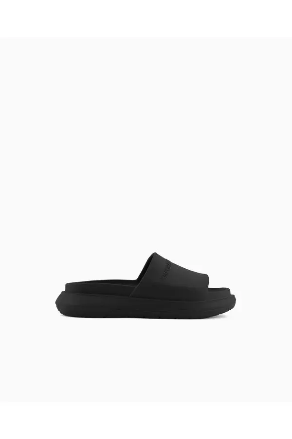 Emporio Armani Monobloc Sandals With Logo - Black