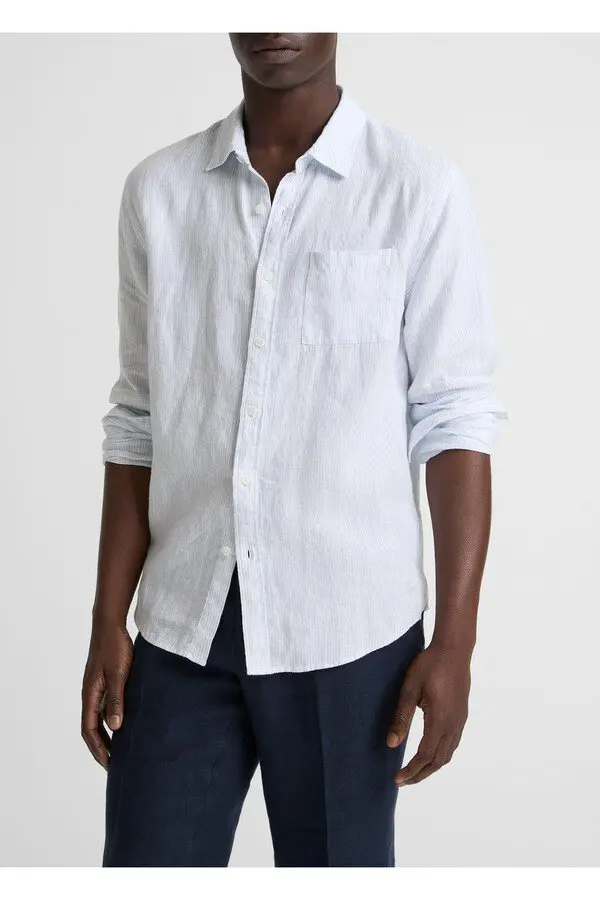 Vince Tate Stripe Linen Shirt