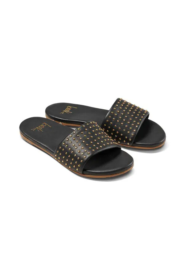 Beek Leather Slide Sandals With Studded Detail