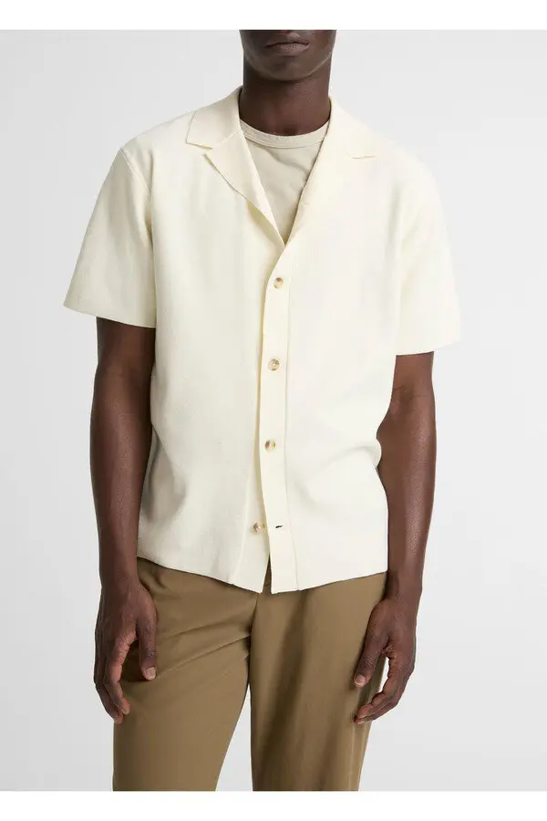 Vince Merino Wool Cabana Shirt - Natural