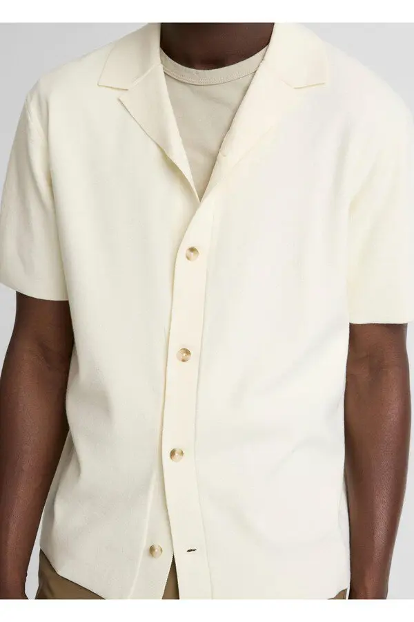 Vince Merino Wool Cabana Shirt - Natural