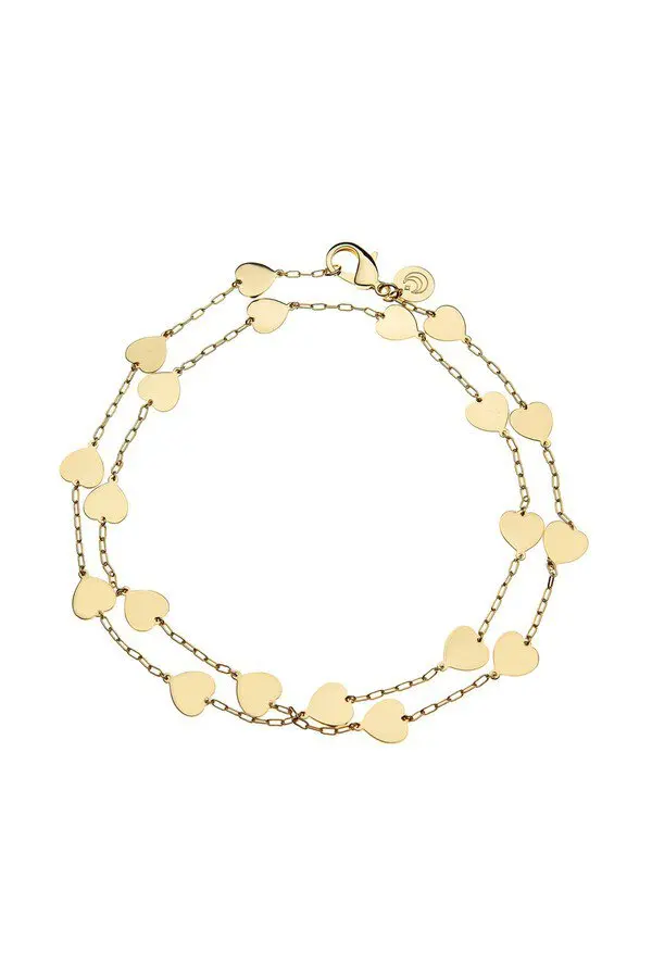 JANE WIN Love Pieces Of My Heart Double Wrap Chain Necklace - Gold