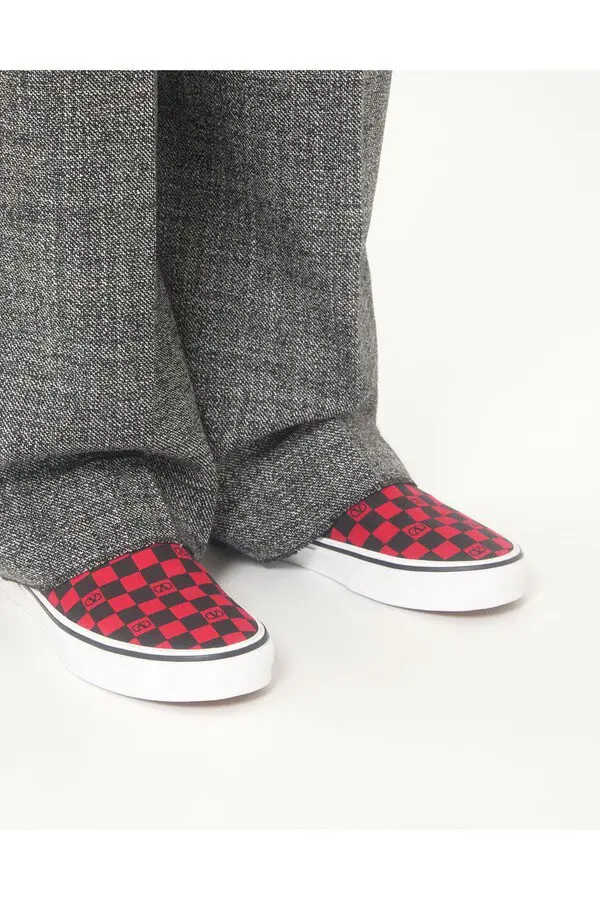 Valentino Garavani And Vans Vlogo Checkerboard Slip-on Sneakers - Black