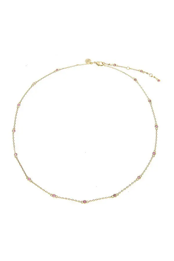 JANE WIN Written In The Stars Chain In Tourmaline - Pink