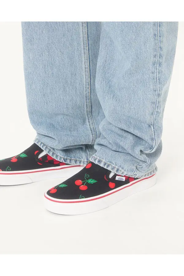 Valentino Garavani X Vans Maxi Cherryfic And Vlogo Checkerboard Print Slip-on Sneakers - Black