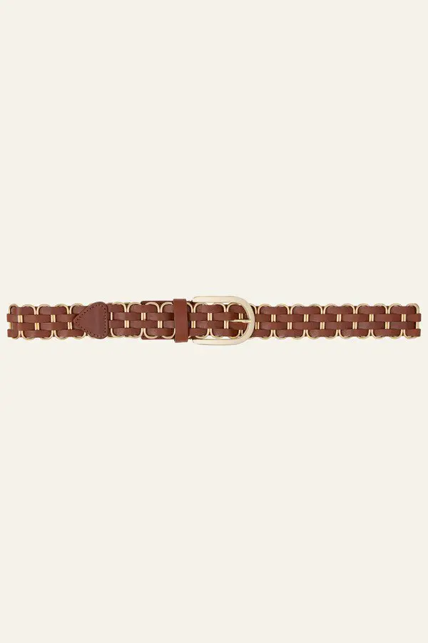 Ba&sh Beck Braided Leather Belt - Natural