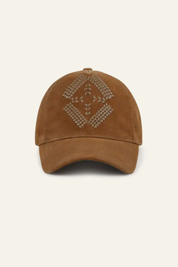 Ba&sh Harsha Leather Baseball Cap - Brown