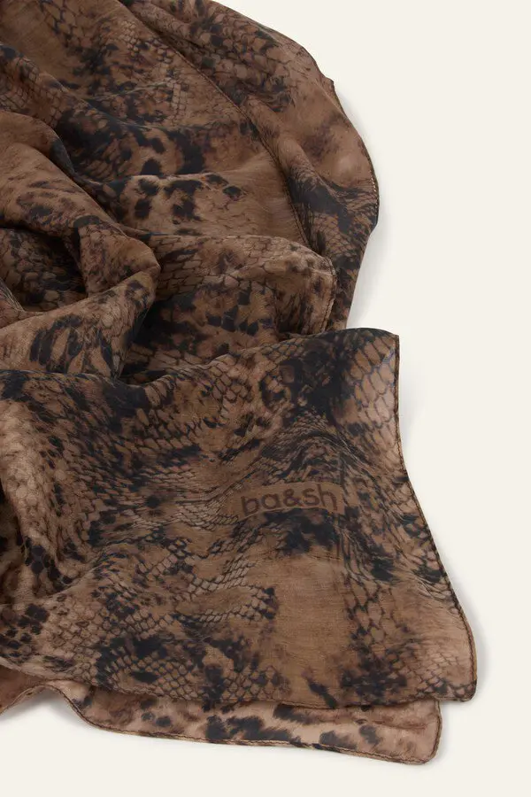 Ba&sh Sara Animal Print Patterned Scarf