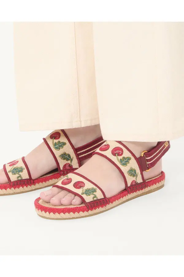 Valentino Garavani Bribri Sandals With Cherryfic Embroidery - Multicolor