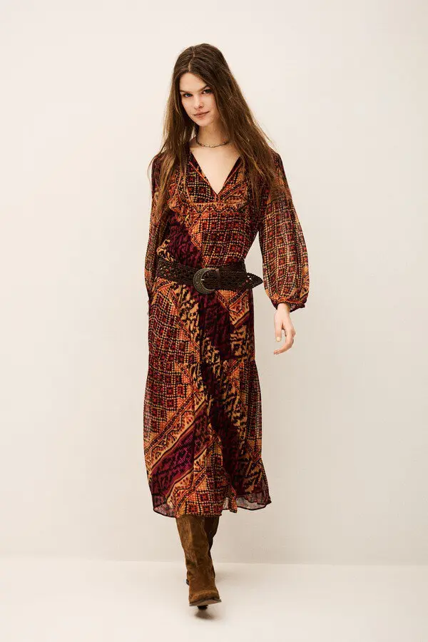 Ba&sh Oria Printed Midi Dress