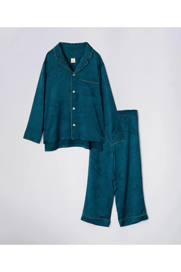 FOO TOKYO Silk Jacquard Pajamas Water Pattern