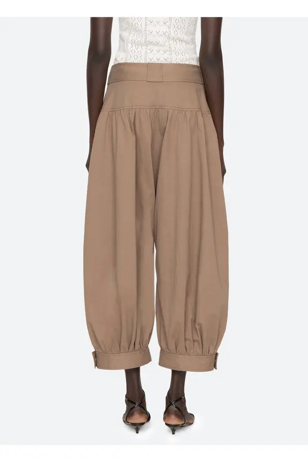 Sea Lois Twill Balloon Pants - Brown