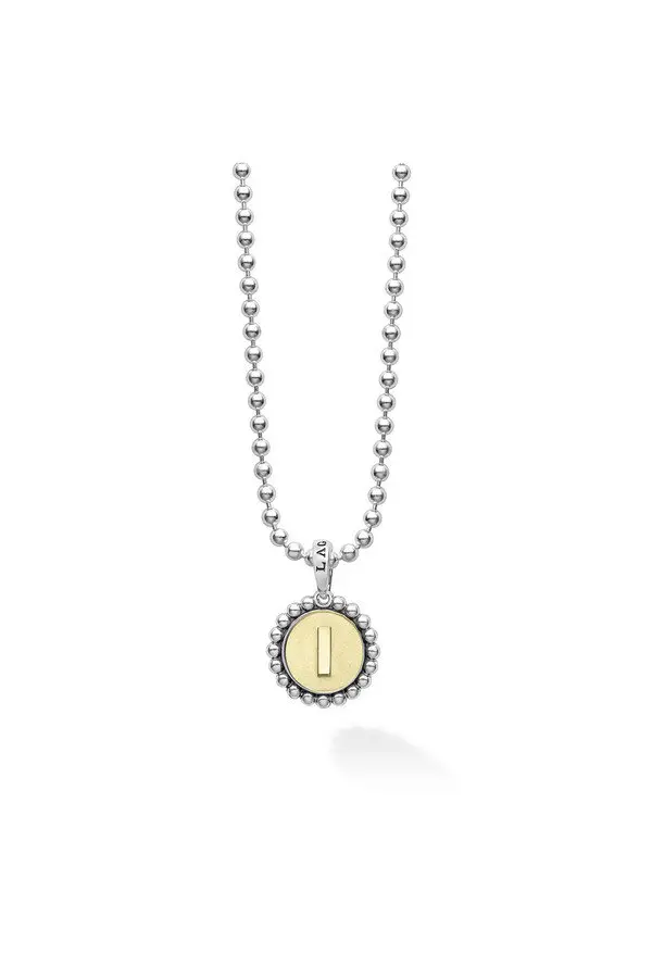Lagos Signature Caviar L Initial Charm Necklace - Gold
