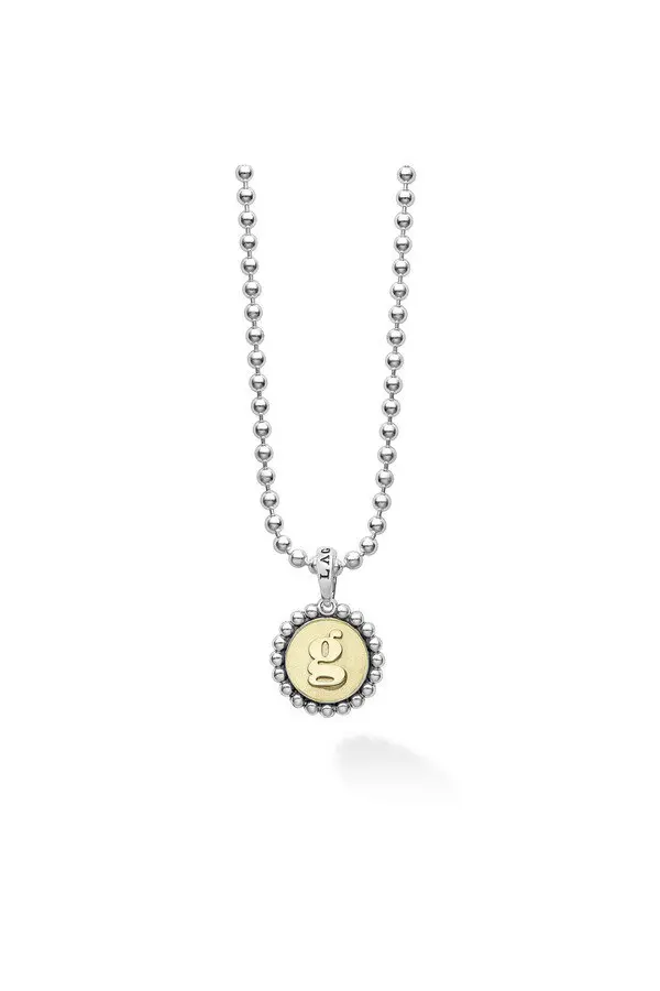 Lagos Signature Caviar G Initial Charm Necklace - Gold