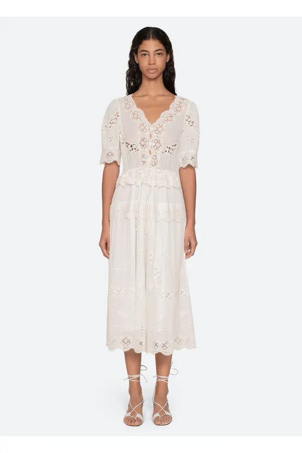 Sea Sofia Embroidered Midi Dress