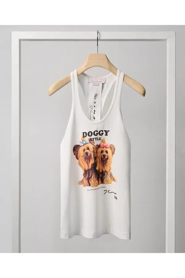 Stella McCartney Jeff Koons Doggy Style Tank - White
