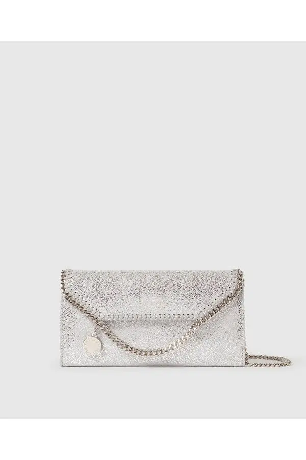 Stella McCartney Falabella Flap Continental Wallet - Silver