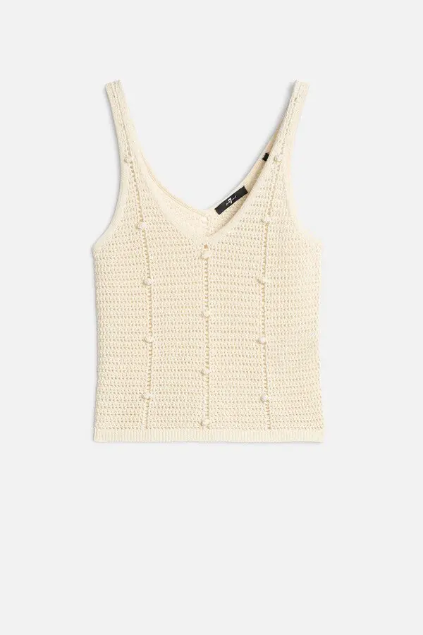 7 For All Mankind Bobble Tank - Neutral / White