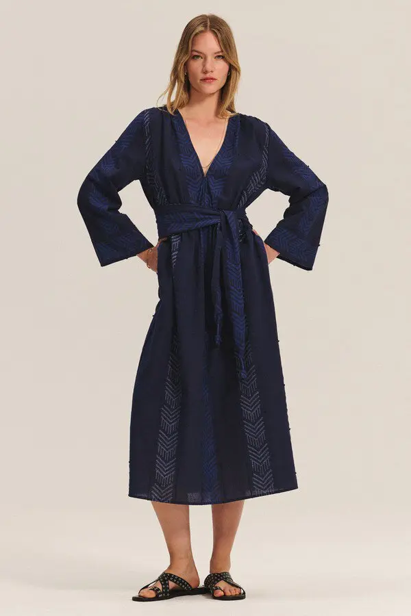 Velvet By Graham & Spencer Eldora Cotton Jacquard Dress