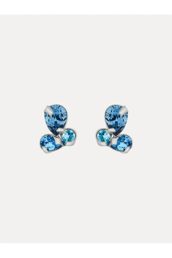 Oscar De La Renta Pear-cut Cluster Stud Earrings - Silver