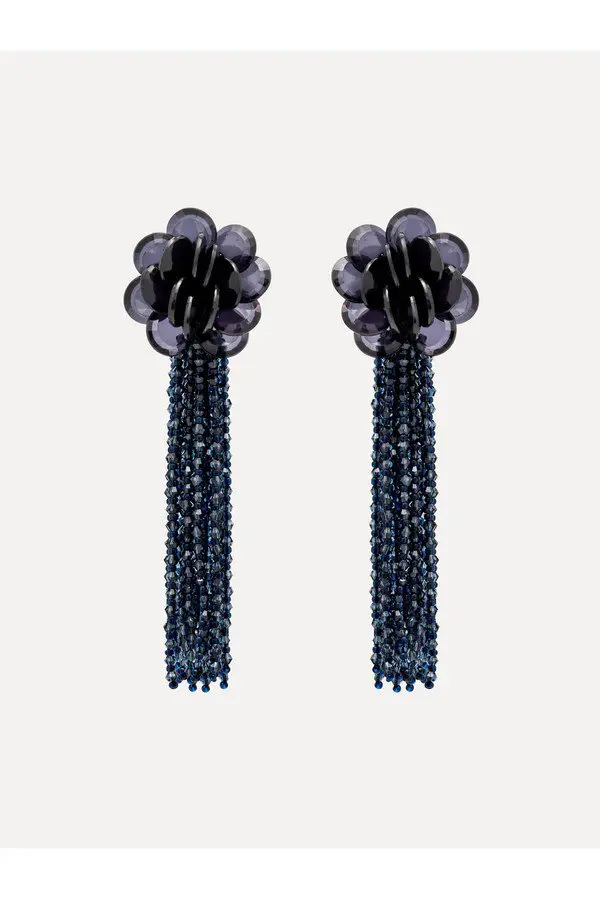 Oscar De La Renta Flower Chandelier Clip-on Earrings - Natural