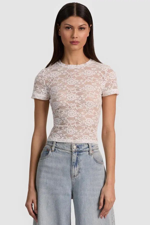 Alice + Olivia Tess Lace Tee