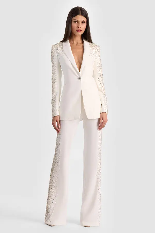 Alice + Olivia Breann Embellished Fitted Blazer