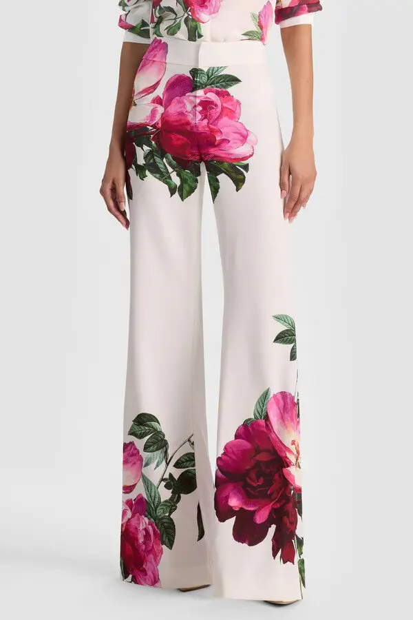 Alice + Olivia Andrew Floral Bootcut Pants
