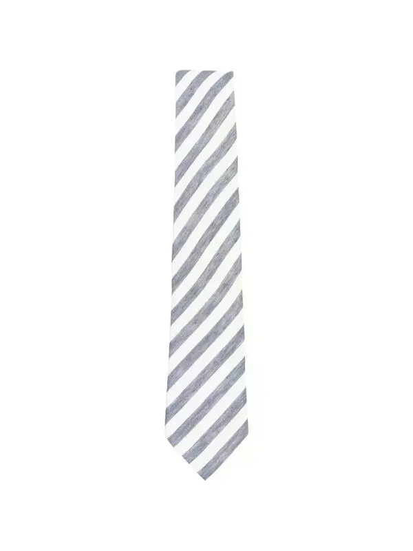 Tagliatore Striped Neck Tie - White
