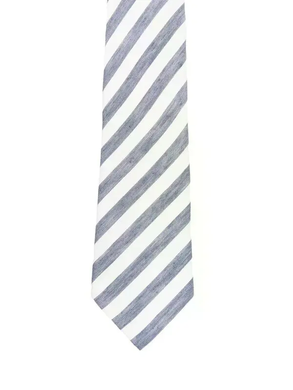 Tagliatore Striped Neck Tie - White