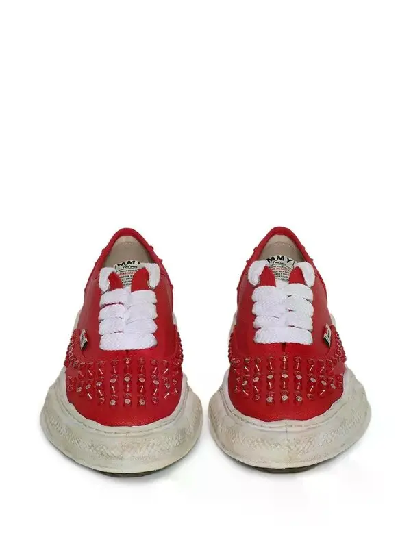 Mihara Yasuhiro Baker Studded Lace-up Sneakers - Red