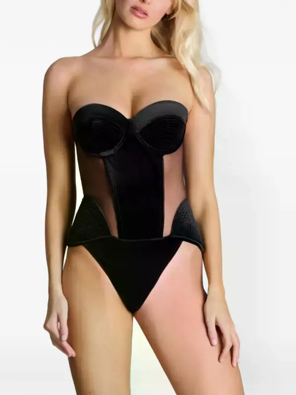 MAISON CLOSE Lace-up Panelled Corset