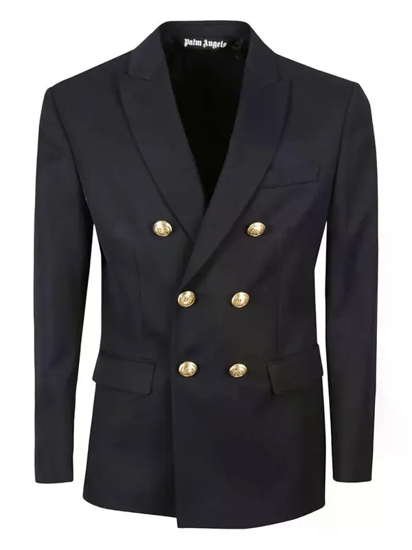 Palm Angels Embroidered Double-breasted Blazer