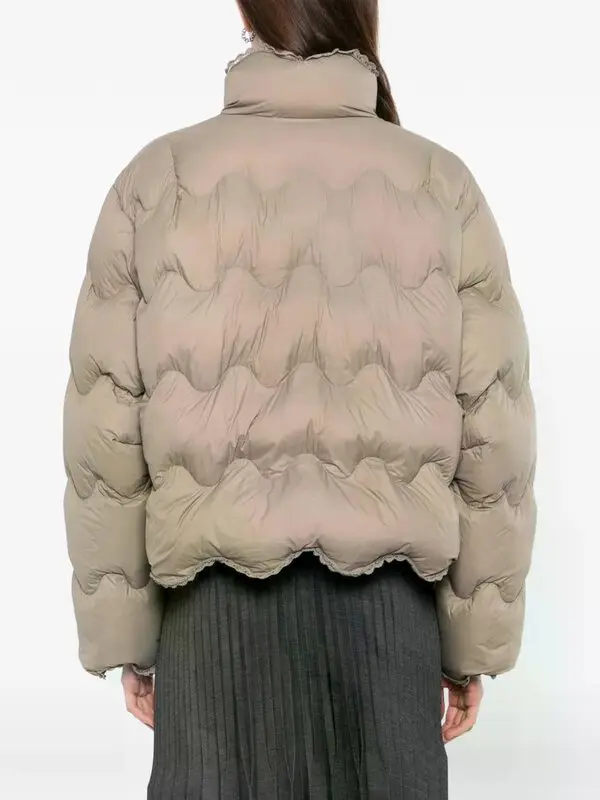JNBY Wave-quilted Jacket With Lace Trim - Neutrals