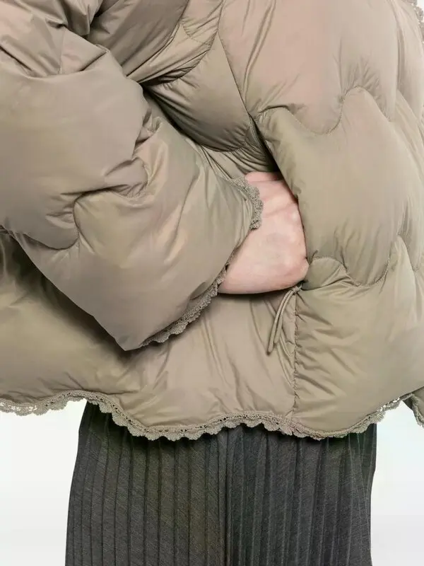 JNBY Wave-quilted Jacket With Lace Trim - Neutrals