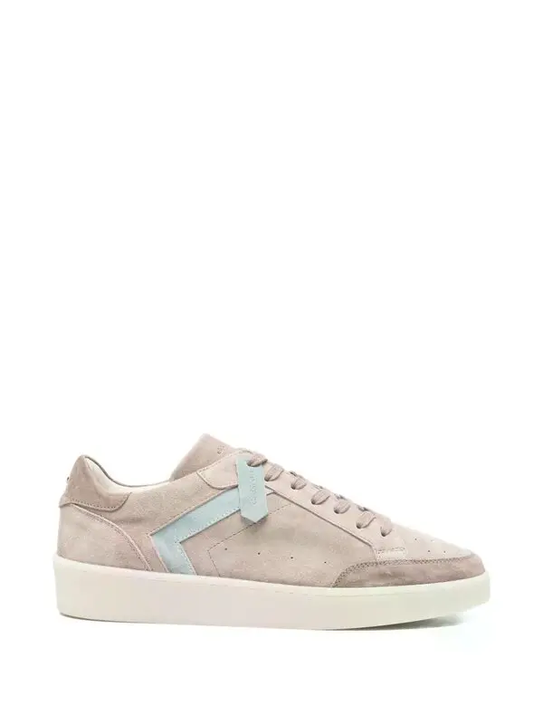 Canali Leather Detail Sneakers - Neutrals