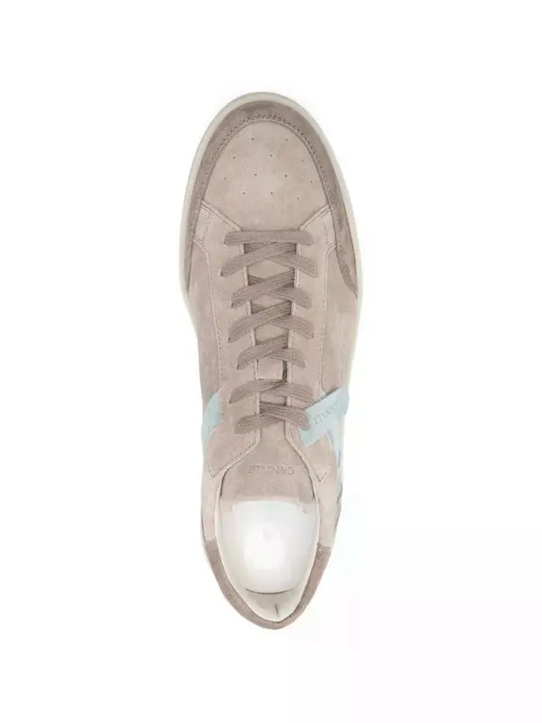 Canali Leather Detail Sneakers - Neutrals