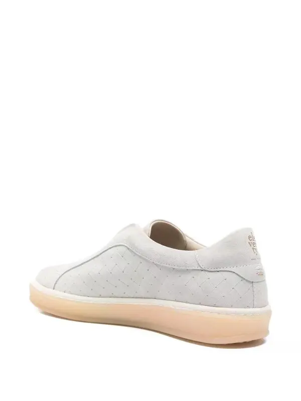 Eleventy Perforated Leather Slip-on Sneakers - Grey