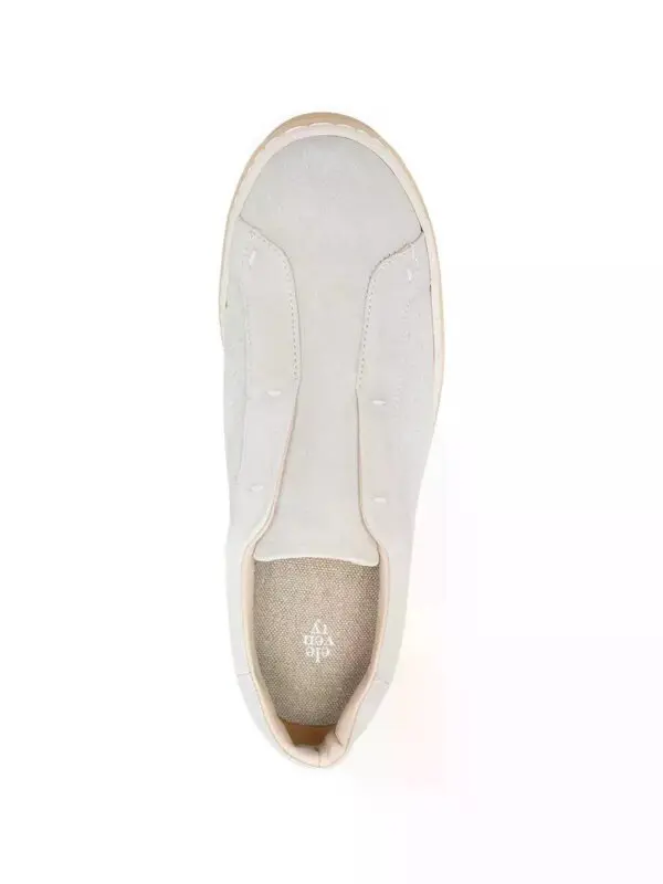 Eleventy Perforated Leather Slip-on Sneakers - Grey